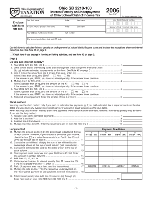 Fillable Online tax ohio Ohio SD 2210-100 - Ohio Department of Taxation ...
