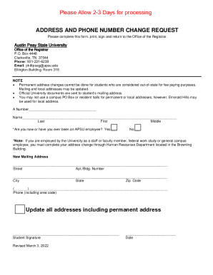 Fillable Online Change Your Address and Other U.S. Post Office ...