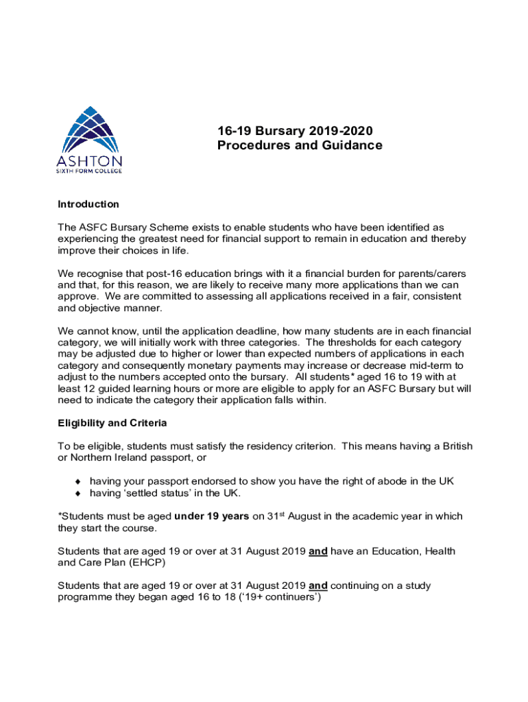 Fillable Online The Knights Templar School Sixth Form - 16 - 19 Bursary Fund Fax Email Print ...