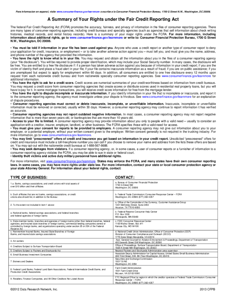 Fillable Online Para informacion en espanol, visite www.consumerfinance ...