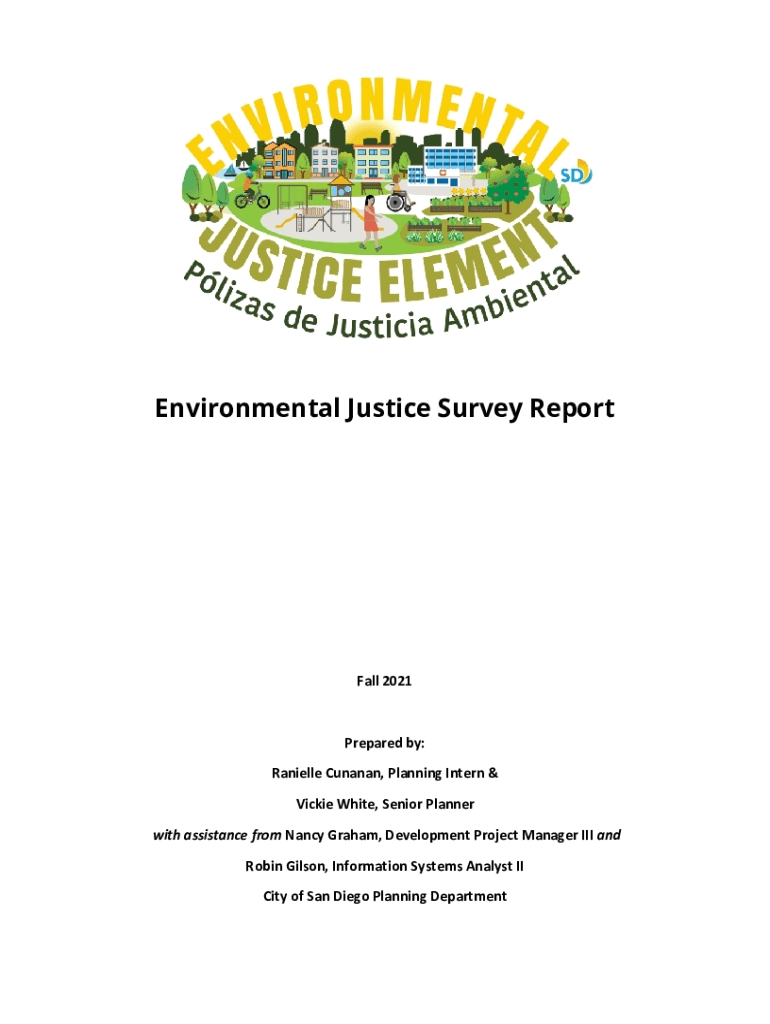 Fillable Online Environmental Justice Framework and General ... - SF ...