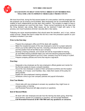 Fillable Online 18 FREE New Hire Checklist Templates and Forms ...