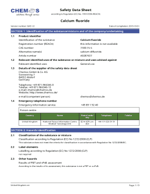 Fillable Online water.PDF - SAFETY DATA SHEET according to Regulation ...