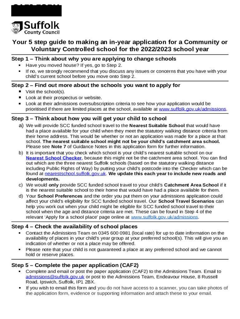 Making an application (in-year school admissions) Doc Template | pdfFiller