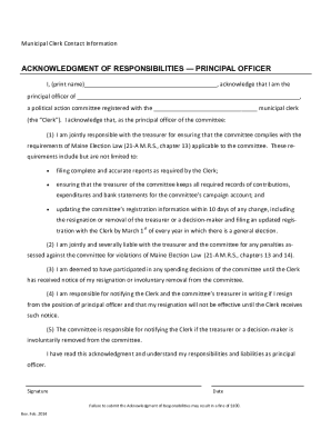 Fillable Online Municipal Clerk Contact Information - ACKNOWLEDGMENT OF ... Fax Email Print ...