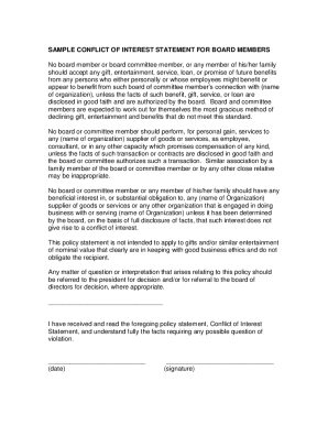 Fillable Online apps pittsburghpa Conflict of Interest Policy for the Board MembersSample ...