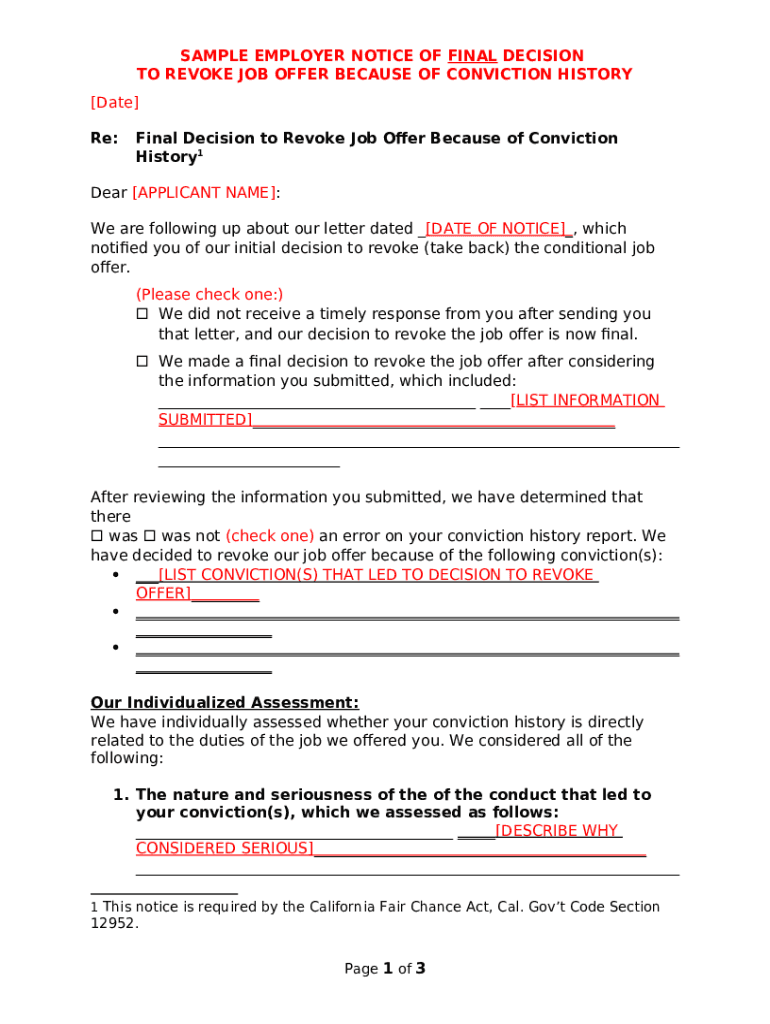 Www courseherofile127759494Preliminary Notice to Revoke Job Offer