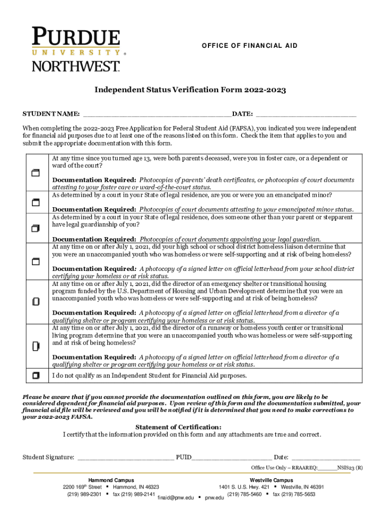 Fillable Online Independent Status Verification Form Fax Email Print ...