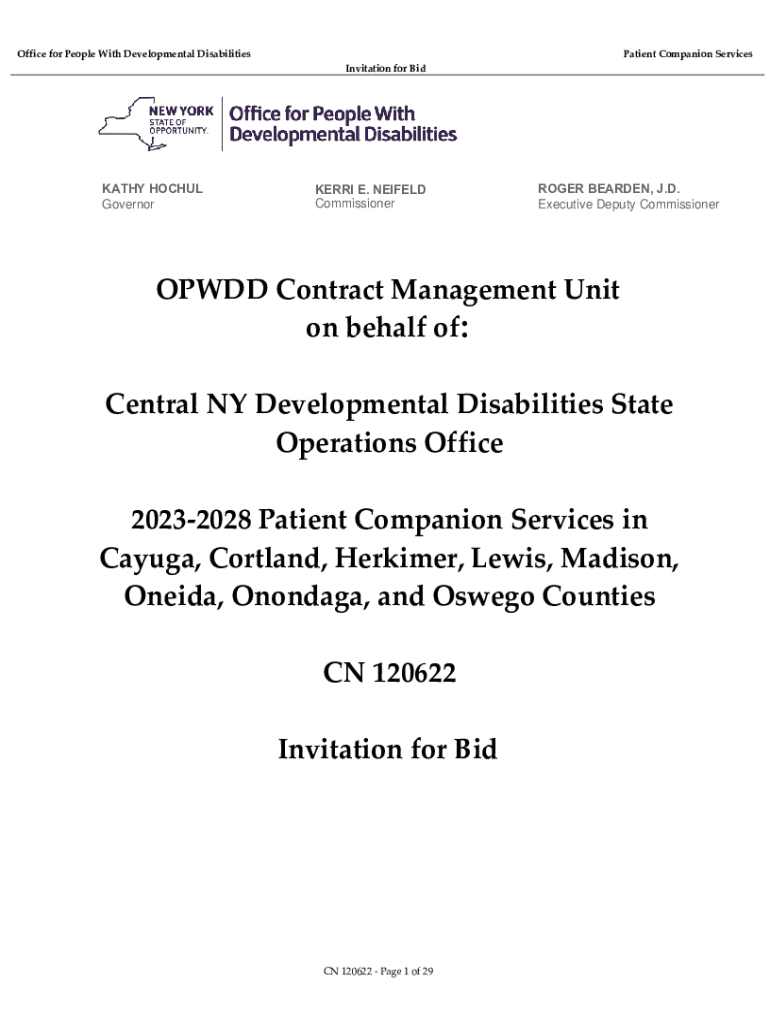 Fillable Online opwdd ny OPWDD Contract Management Unit on behalf of ...