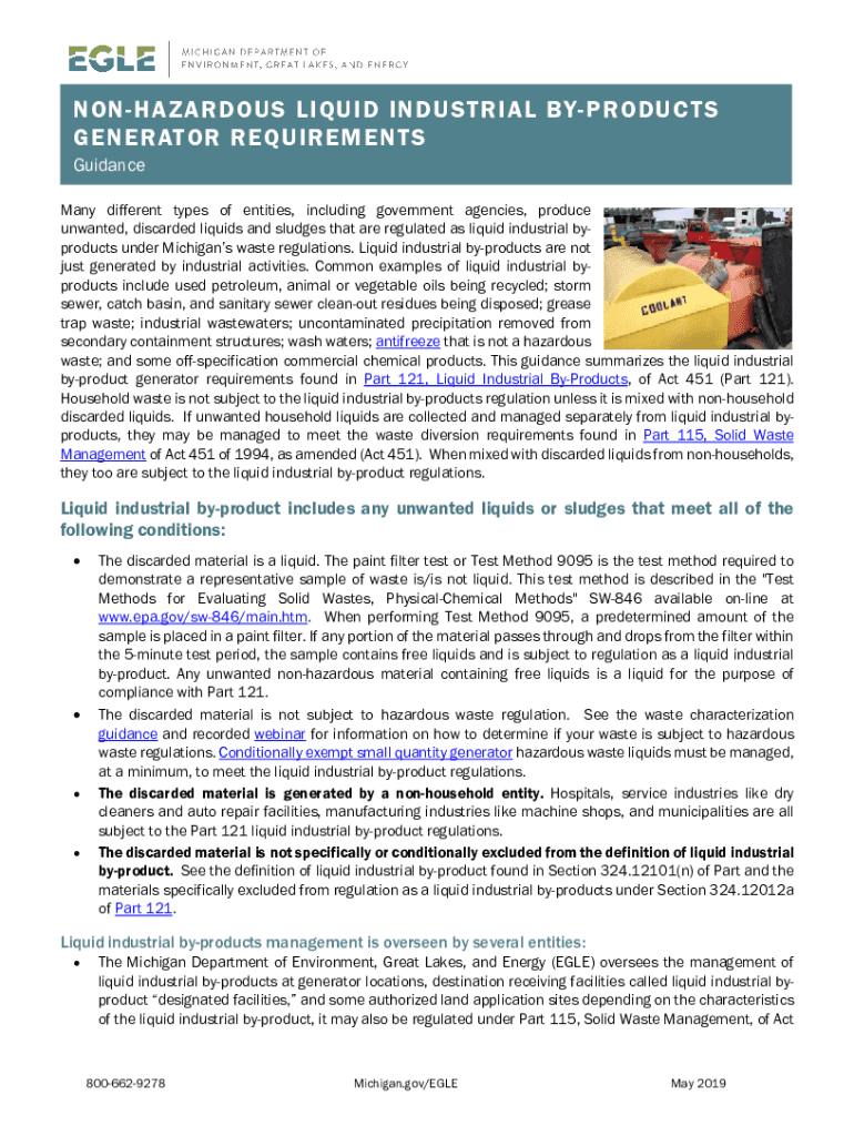 Fillable Online Liquid Industrial By-Product GeneratorsLiquid ...