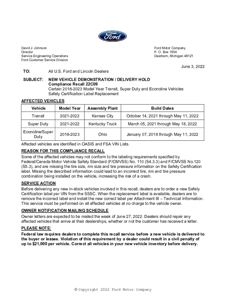 Fillable Online 22C09 - Dealer Bulletin - FINAL.docx Fax Email Print ...
