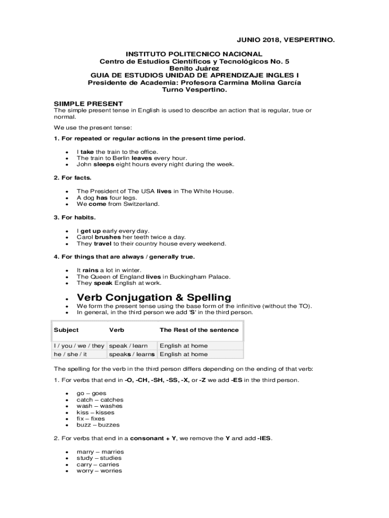 Fillable Online Verb Conjugation & Spelling - Instituto Politcnico ...