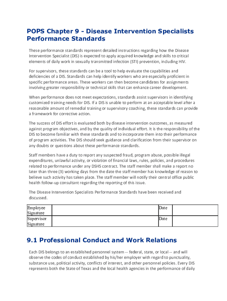 Fillable Online Texas DSHS HIV/STD Program - POPS Chapter 9 - DiseaseTexas DSHS HIV/STD Program ...
