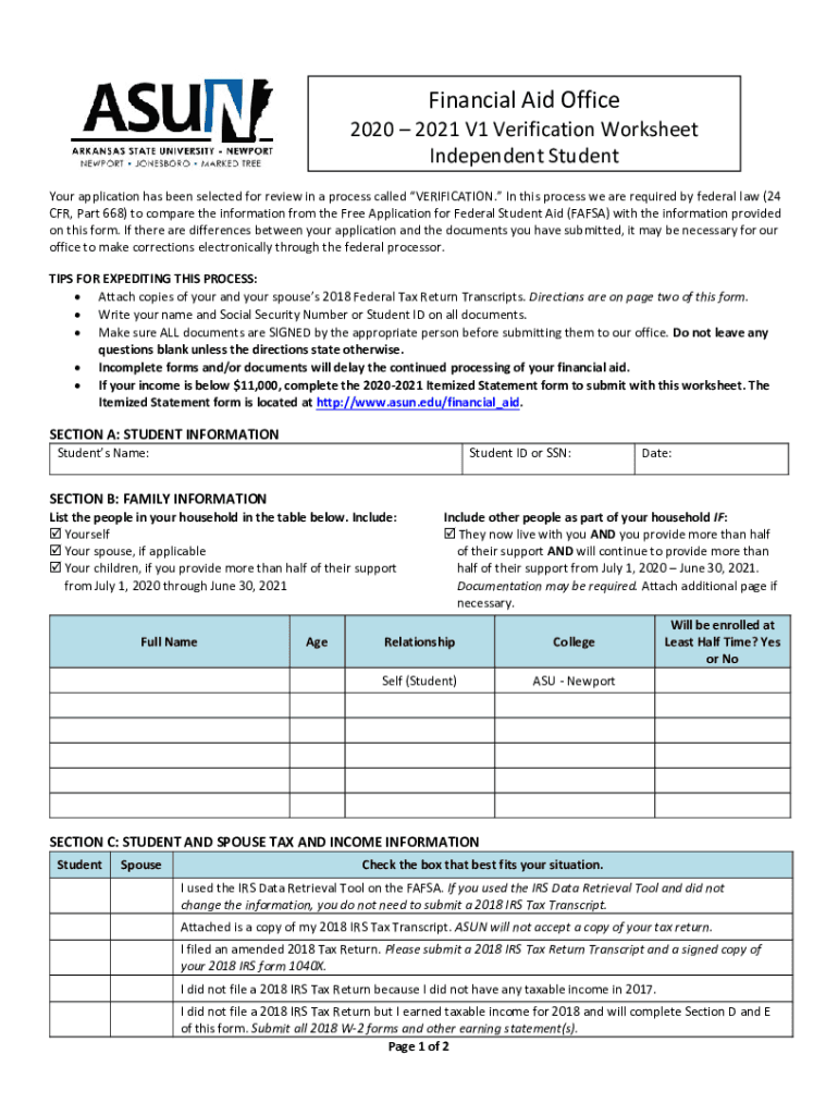 Fillable Online files asun financialaid.tulane.edusitesfinancialaidI V1 ...