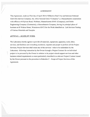 Fillable Online AGREEMENT This Agreement, made on First day of April 2014 ... Fax Email Print ...