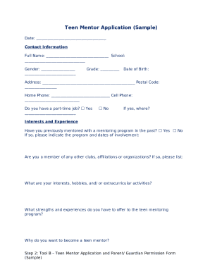 10+ Mentor Application ExamplesStudent, Volunteer, PeerEx11+ Mentor ...