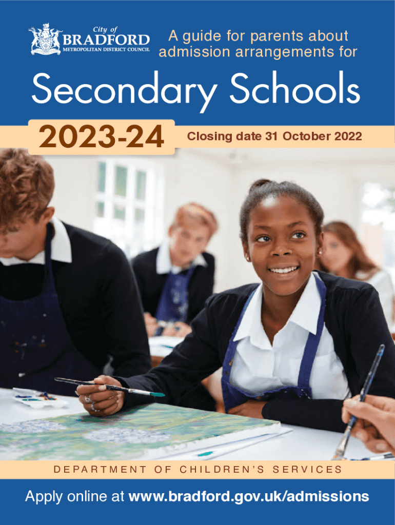 Fillable Online Applying for a Secondary School Detailed Guide for 2023 ...
