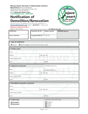Fillable Online MDAQMD Demolition - Renovation (asbestos) form ...
