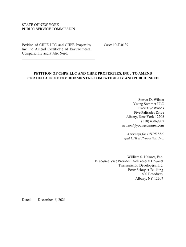 Fillable Online askpsc.dps.ny.govWAskPSCPUBLIC SERVICE COMMISSION CASE 21-E-0425Petition of CHPE ...