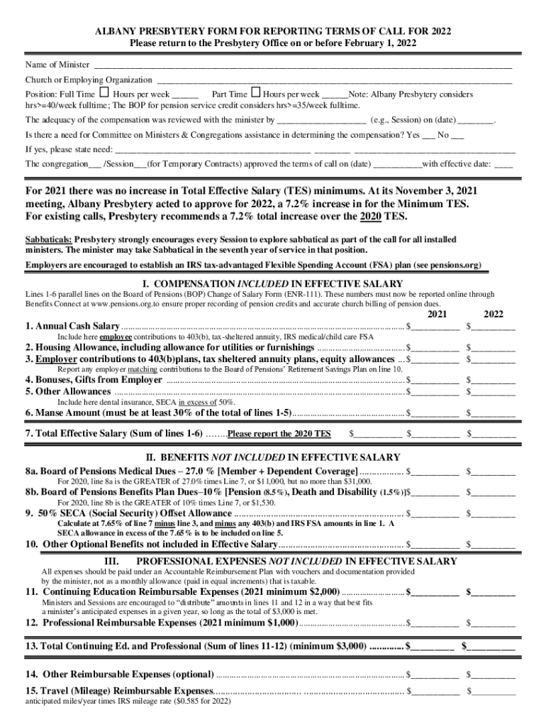 Fillable Online FORM FOR REPORTING CHANGES IN TERMS OF CALL FOR 2018 ...