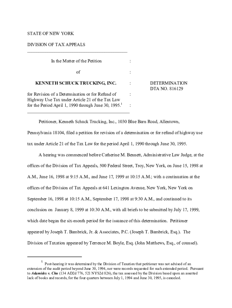 Fillable Online KENNETH SCHUCK TRUCKING, INC Fax Email Print - pdfFiller