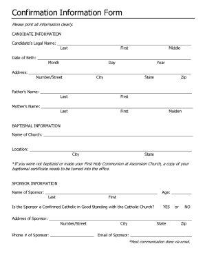 Fillable Online 10+ Candidate Information Form Templates in PDFDOC Fax ...