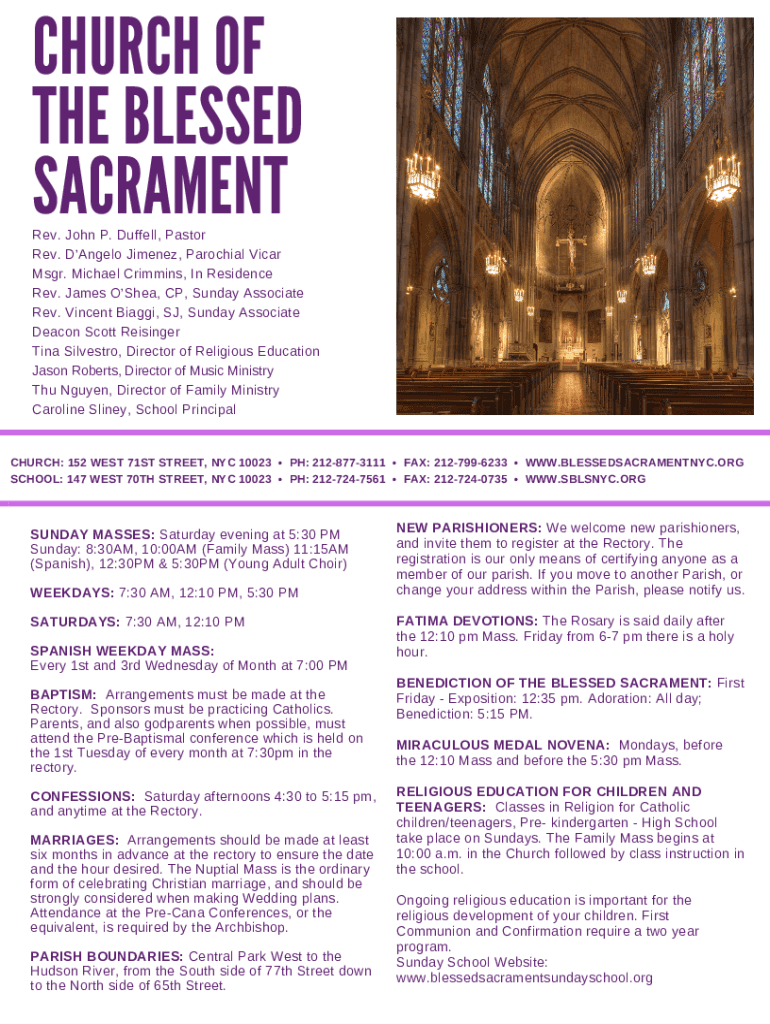 Fillable Online Father John P. Duffell - Administrator - The Church of the Blessed ... Fax Email ...