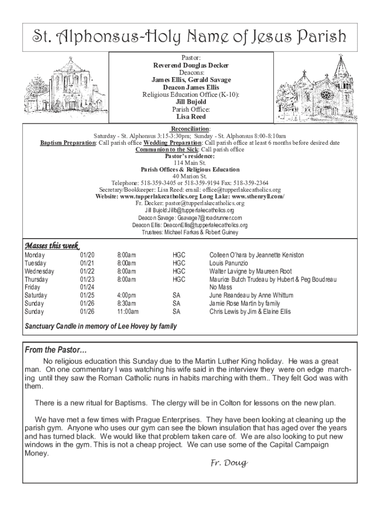 Fillable Online holynamestalphonsus.comHoly Name of Jesus & St ...