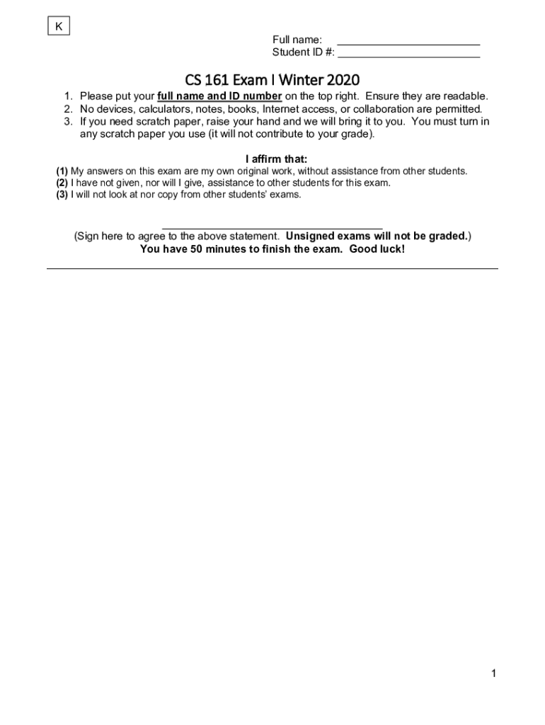 Fillable Online classes engr oregonstate Chemistry 161 Exam I Practice Exam - Chemistry 161 Exam ...