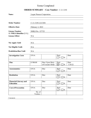 Fillable Online dfi wa Logan Finance Corporation - Consent Order - C-21-3250-22-CO01. Logan ...