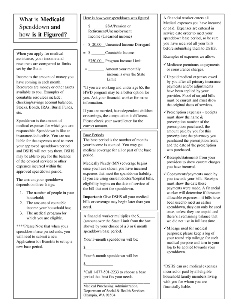 Fillable Online What is Medicaid Spenddown and how is it figured? Fax ...