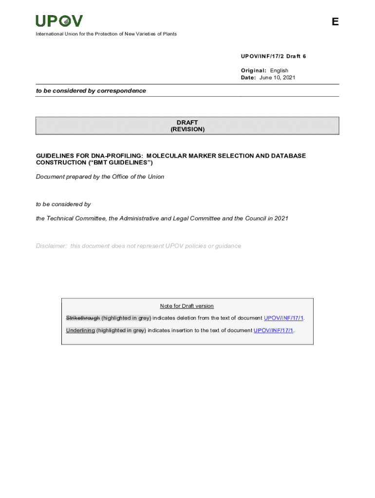 Fillable Online International Union for the Protection of New Varieties ...