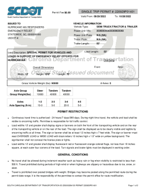 Fillable Online SINGLE TRIP PERMIT #: 220929P01401 Fax Email Print ...