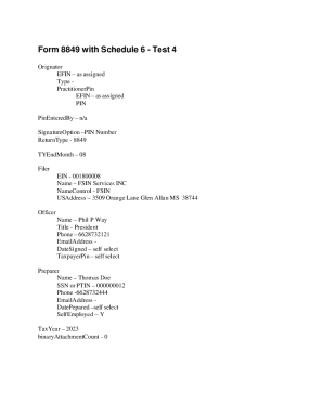 Fillable Online Form 8849 with Schedule 6 - Test 4 Fax Email Print ...