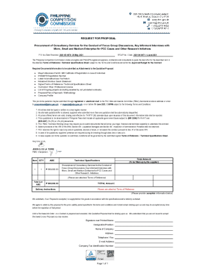 Fillable Online REQUEST FOR PROPOSAL PROCUREMENT OF CONSULTANCY ...