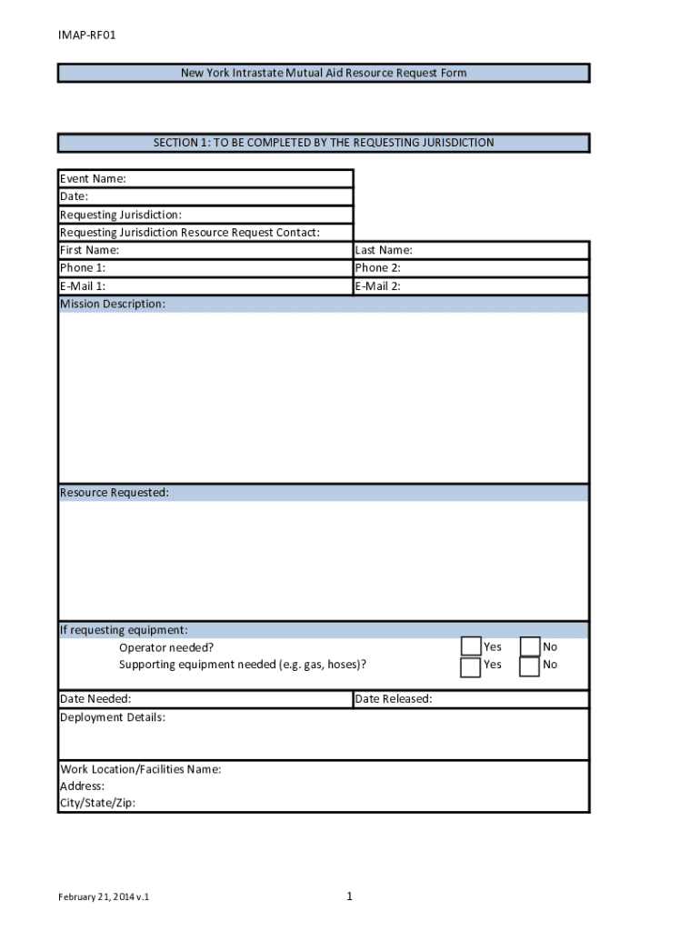 Fillable Online IMAP-RF01 Event Name: Date: Requesting Jurisdiction: Requesting ... Fax Email ...