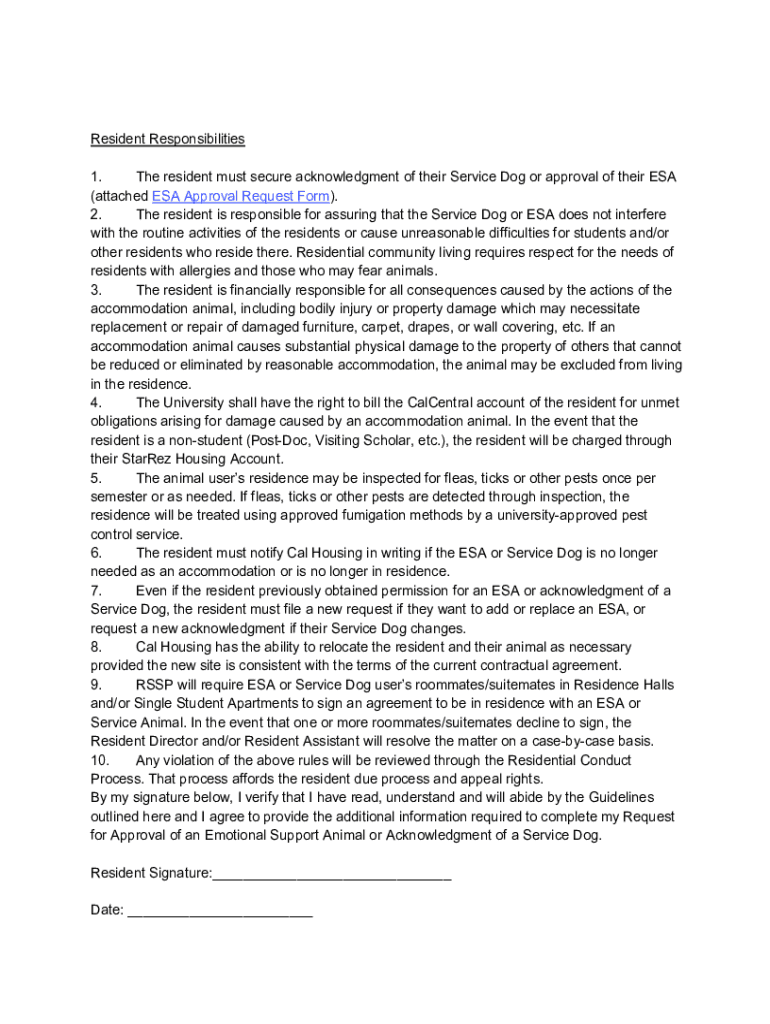 Fillable Online housing.berkeley.eduwp-contentuploadsESA Approval ...