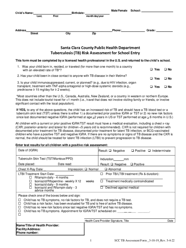 Fillable Online Tuberculosis Information for Health Care Professionals ...