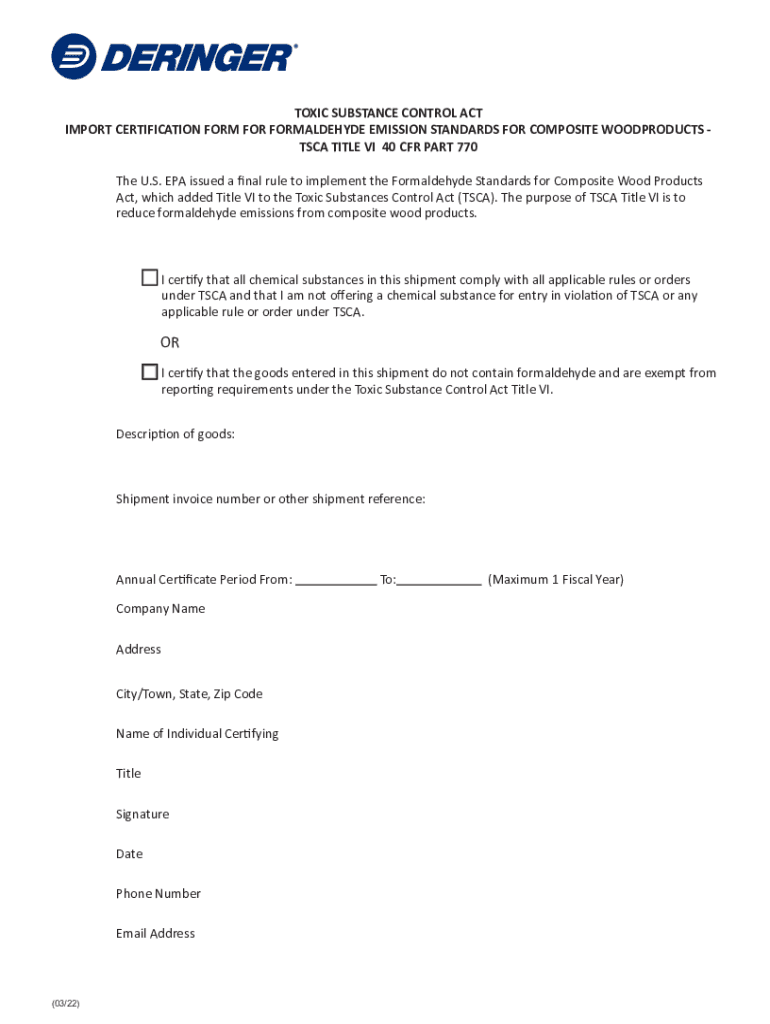 Fillable Online eCFR :: 40 CFR Part 770 -- Formaldehyde Standards for ...