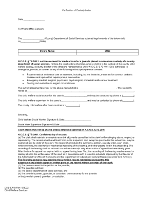 Fillable Online DSS-5760 Verification of custody letter - final draft ...
