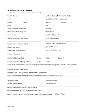 Fillable Online dcfs.nv.govuploadedFilesdcfsnvgovRunaway Report Form ...