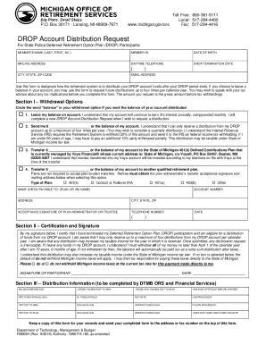 Fillable Online State Police Deferred Retirement Option Plan (DROP ...