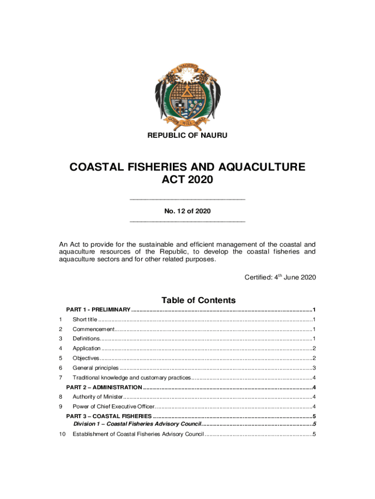 Fillable Online faolex fao The State of World Fisheries and Aquaculture -2020FAORepublic Act No ...