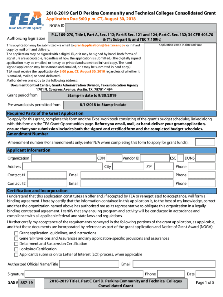 Fillable Online Perkins - Federal Grant ProgramsVocational Education ...