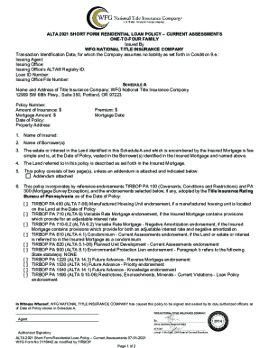 Fillable Online ALTA - ALTA Board Approves 2021 Policy FormsALTA - ALTA ...