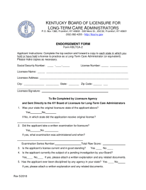Fillable Online ltca ky ltca.ky.govnewstaticInfoKENTUCKY BOARD OF LICENSURE FOR LONG-TERM CARE ...