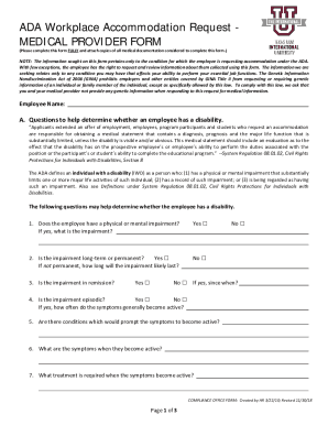 Fillable Online Forms - ADA - University of FloridaADA Job ...
