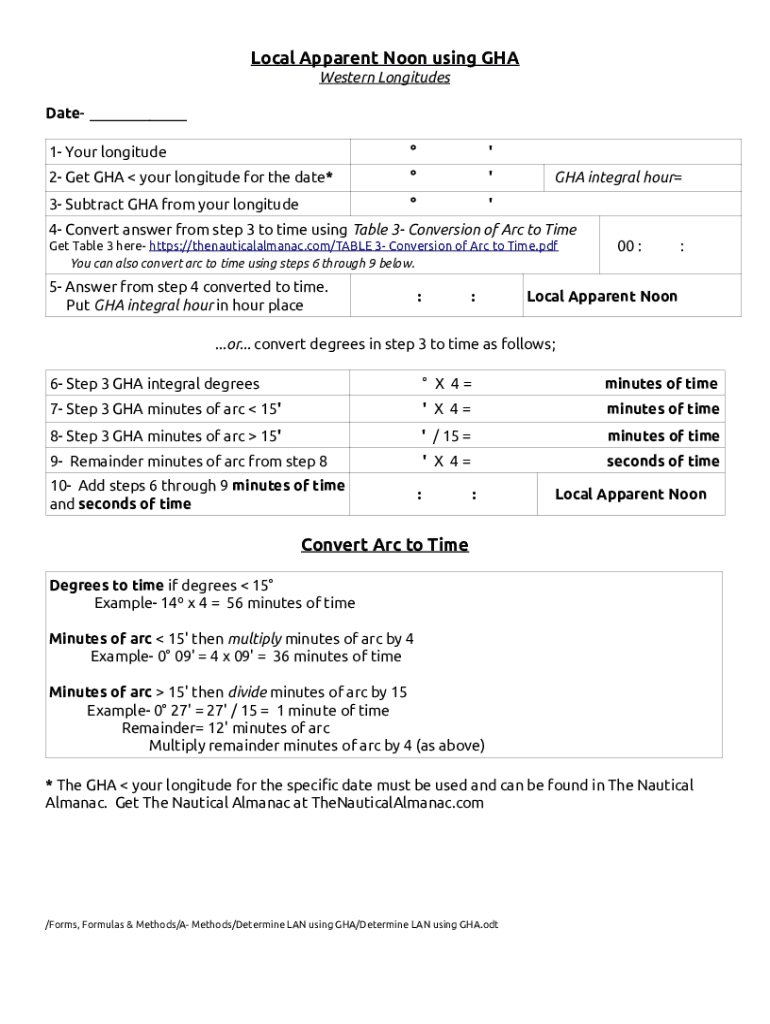 Fillable Online Noon: What Is Solar Noon? - Time and Date Fax Email Print - pdfFiller