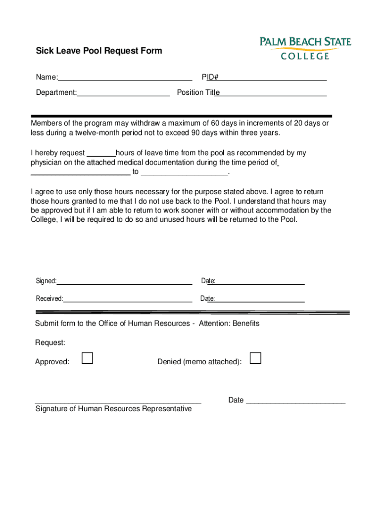 Fillable Online files.gabbart.com851sickleavepoolSick Leave Pool- LISD Personnel Department ...