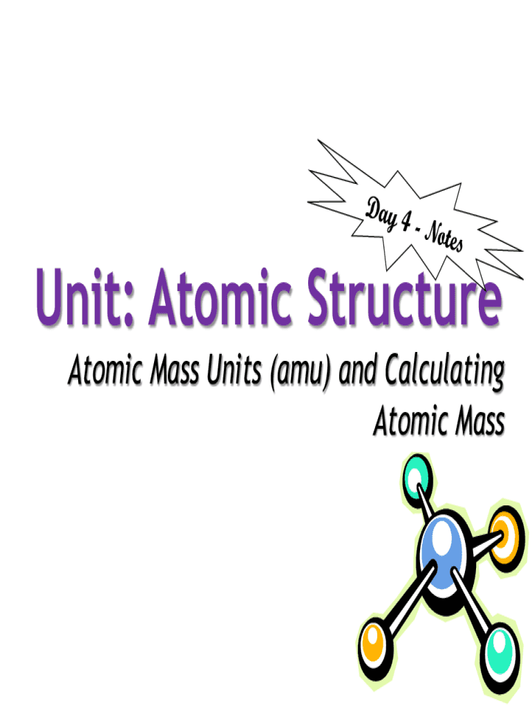 Fillable Online Atomic Mass Unit (AMU)Measurement, Standard ...